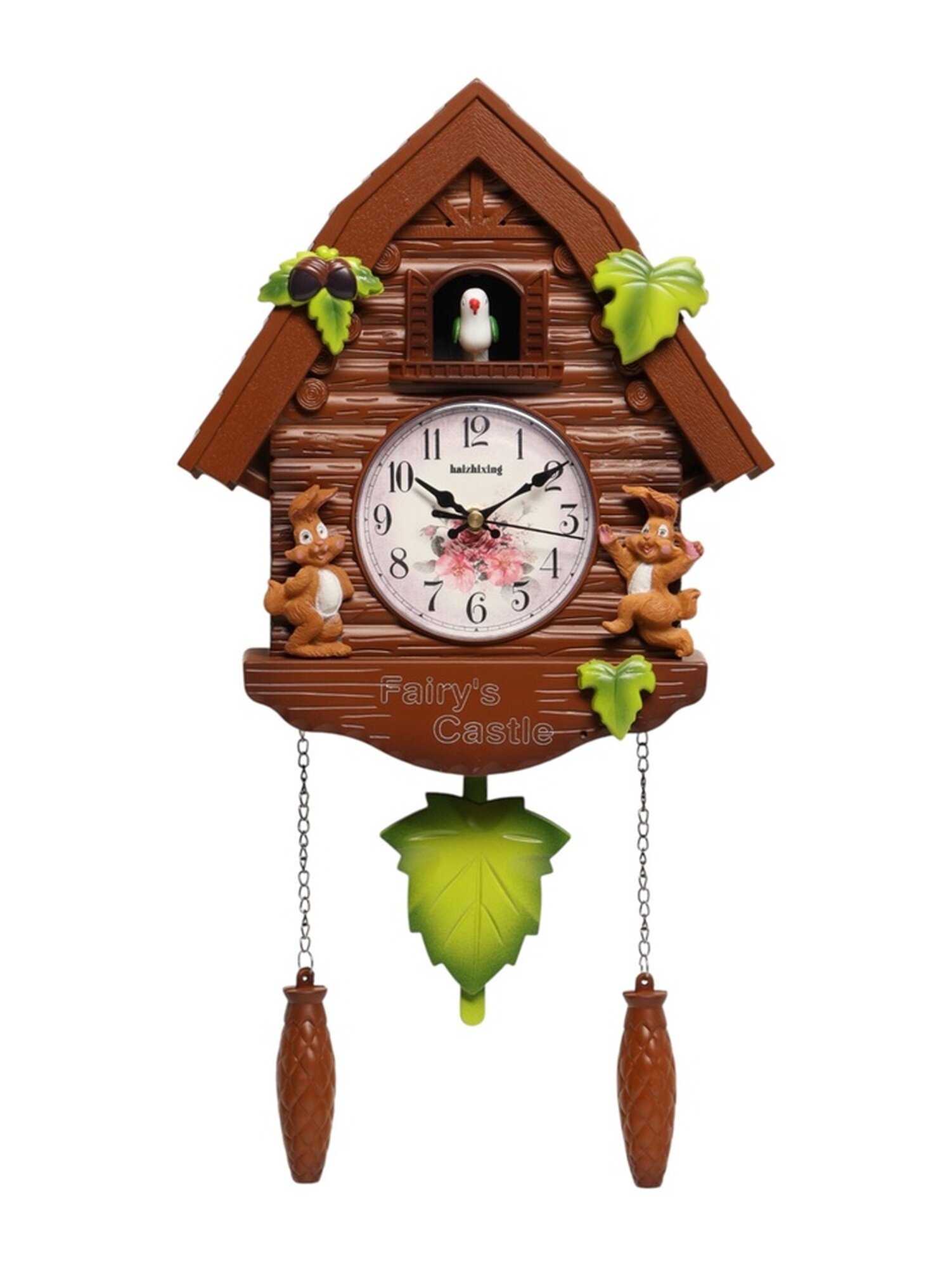 Часы настенные интерьерные, с кукушкой «Зайки», плавный ход, 30×26 см, циферблат d-10 см