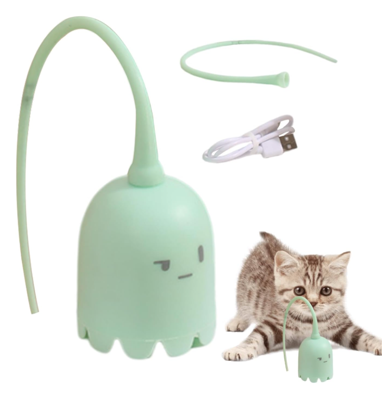 Игрушка для кошек интерактивная "Волшебный хвост" силиконовая игрушка-дразнилка с меняющейся скоростью вращения