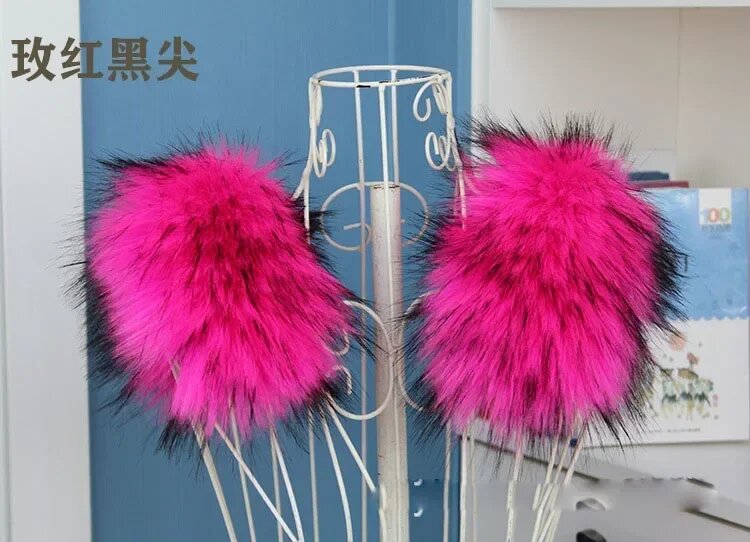 Qearlstar Женщины Faux Мех куртка украшение Мех плечо плечовая полоса 2pcs одежда сумка аксессуары,100,26,5, искусственный мех, полиэстер, полиэстер, розы, SKU00340