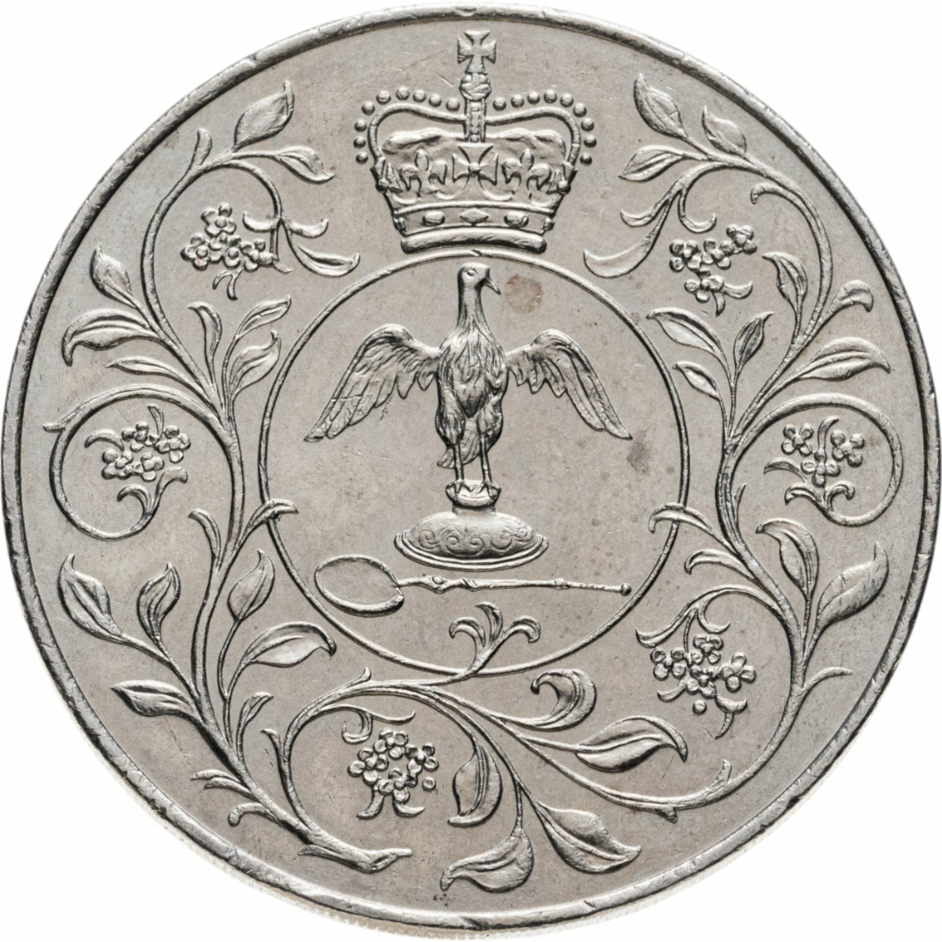 Великобритания 25 пенсов 1977 "Серебряный юбилей царствования Елизаветы II", Мельхиор медь-никель 925, в сохранности AU-UNC