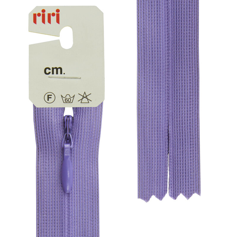 Молния потайная неразъемная Т3 60 см цвет 2513 сиреневый