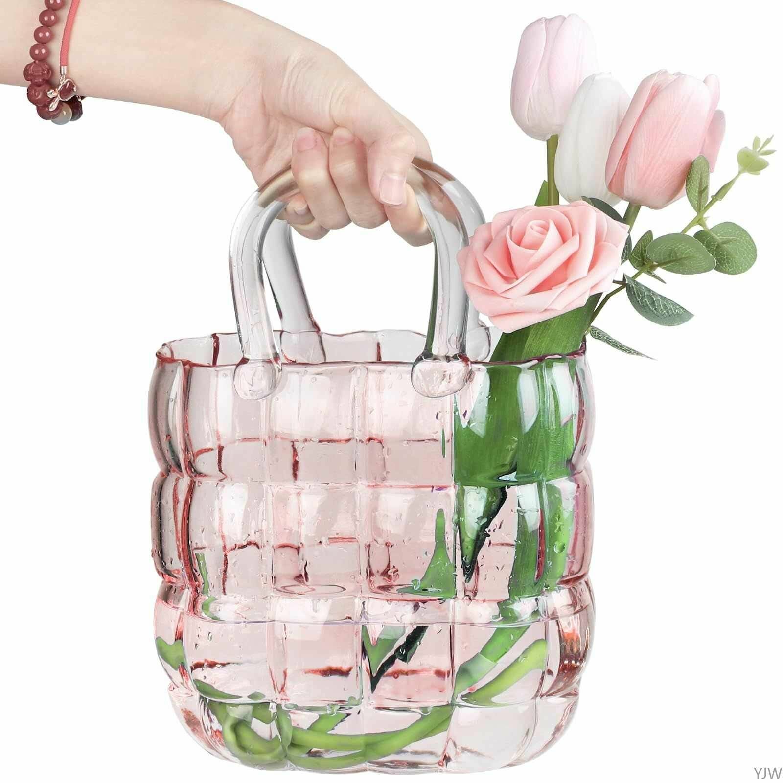 Сумочка Прозрачная стеклянная сумка-ваза для цветочного декора фермерского дома