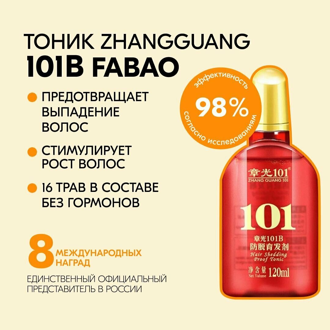 Лосьон для роста волос Zhangguang 101B Hair Tonic средство против выпадения, укрепления и стимуляции роста волос для мужчин и женщин