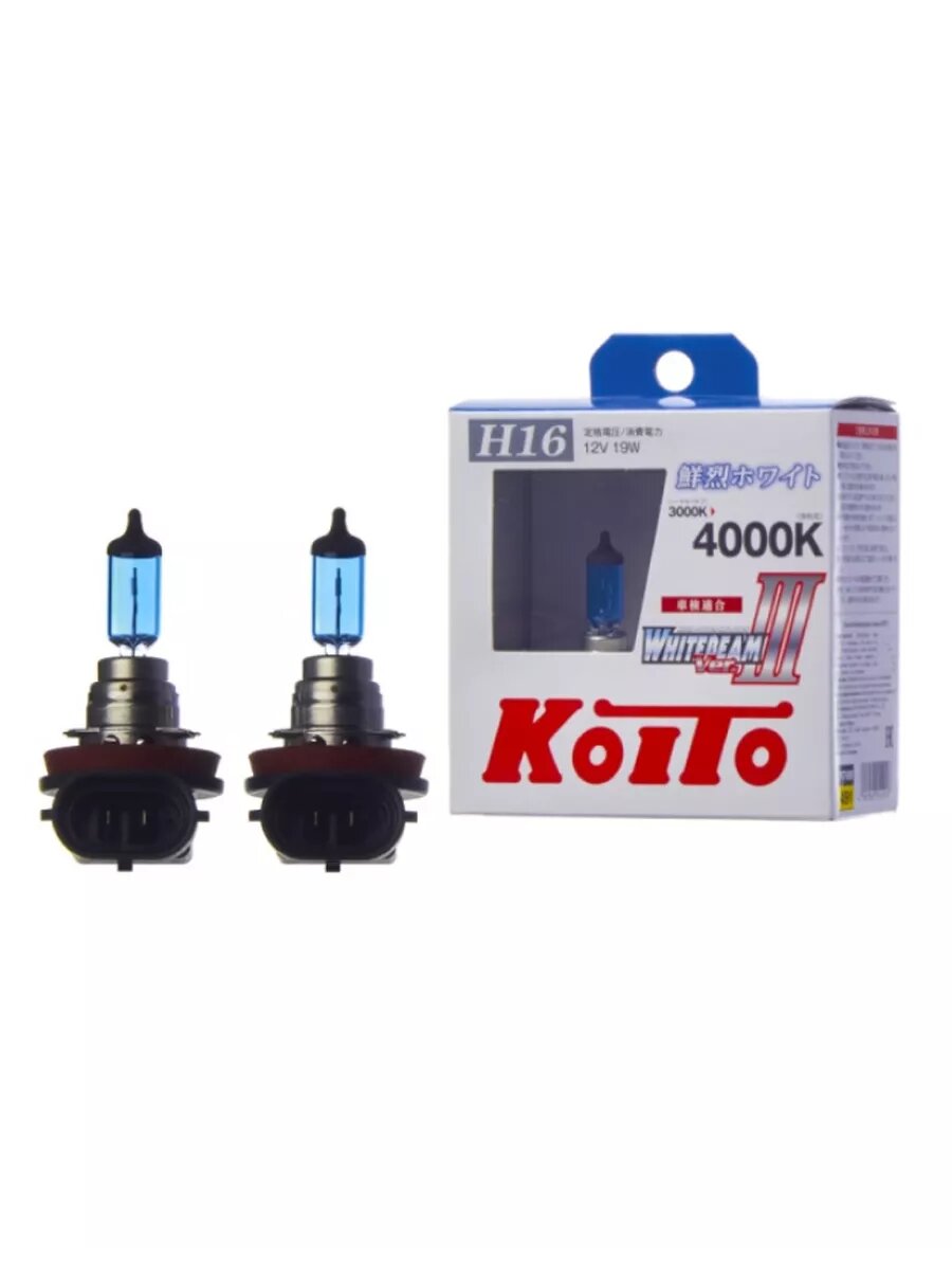 Автолампа H16 Whitebeam 4000K 12V 19W (к-кт 2 шт)