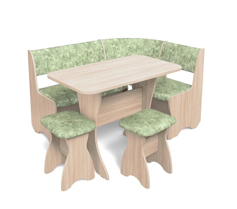 Кухонный уголок Betel Тюльпан Однотон ясень, велюр мохито Размеры: Высота 800мм Глубина 980мм Ширина 1330мм