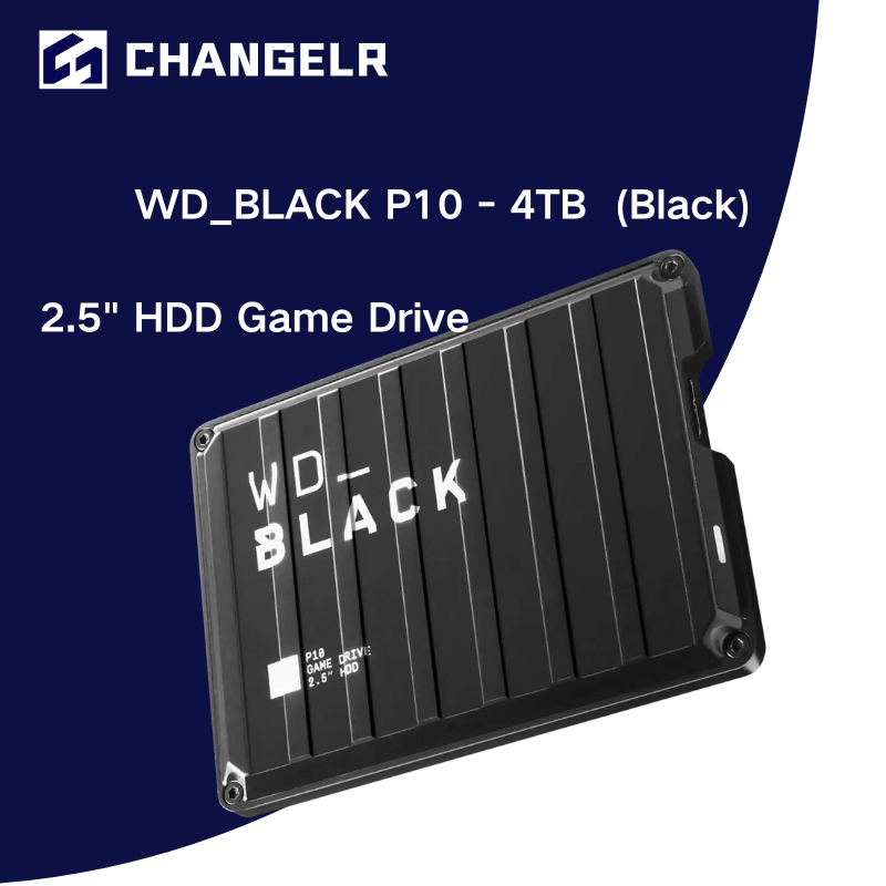 Внешний жесткий диск Western Digital WD_BLACK P10 4TB Game Drive (Black) , USB 3.2 Gen 1, 2.5" HDD