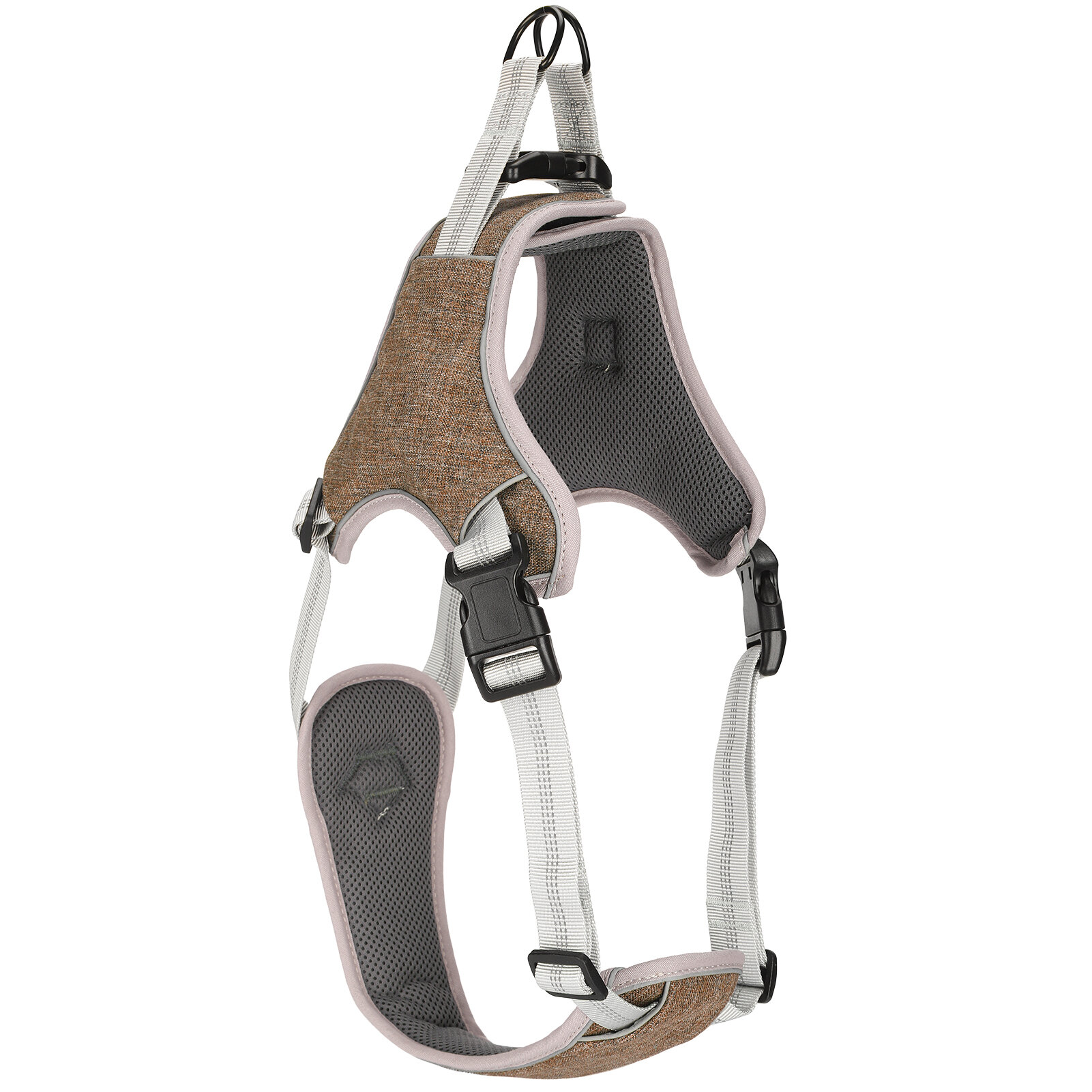 Уличная шлейка-жилет для собак, регулируемая, светоотражающая, защита от потери, для собак больших и средних размеров (цвет "кофе", размер XL)