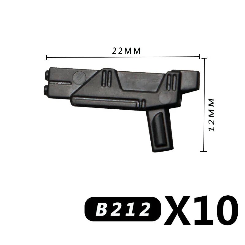 Черный строительный блок пистолет B212-10PCS