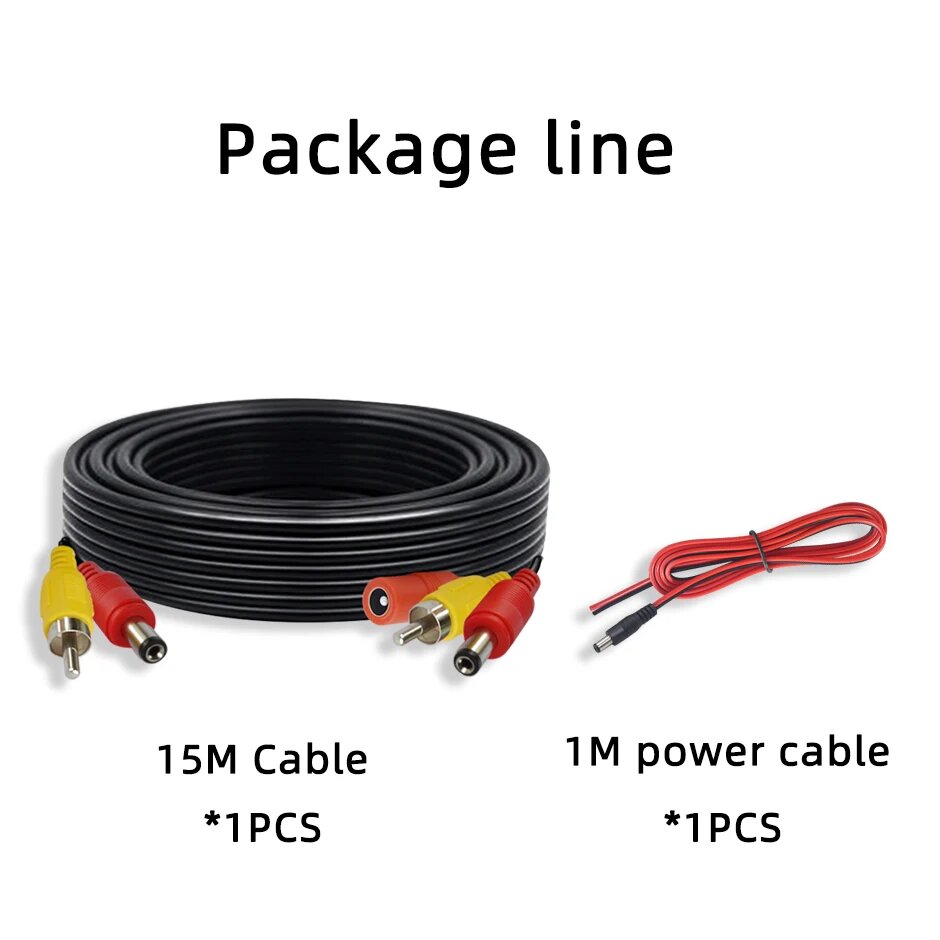 AV RCA видео кабель для камеры заднего вида и монитора DC автомобильный прикуриватель видео удлинитель Кабель 2 в 1 RCA видео кабель питания 15M Cable Kit-A