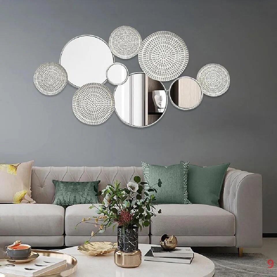 Трехмерное настенное украшение для дома и офиса, зеркало с металлической отделкой, 115x58 см, современный декор стен