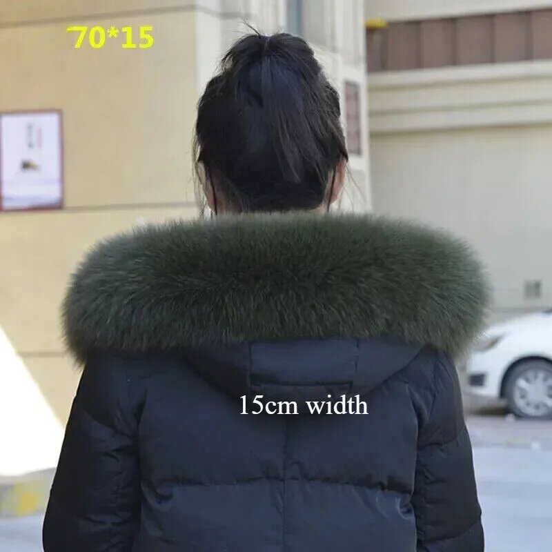 Qearlstar Женщины Мужчины 100% натуральный лисий мех воротник шарф 90 * 15 см реальный мех украшения съемный белый черный серый,120,1, натуральный мех,80, бирюза,12, SKU00226