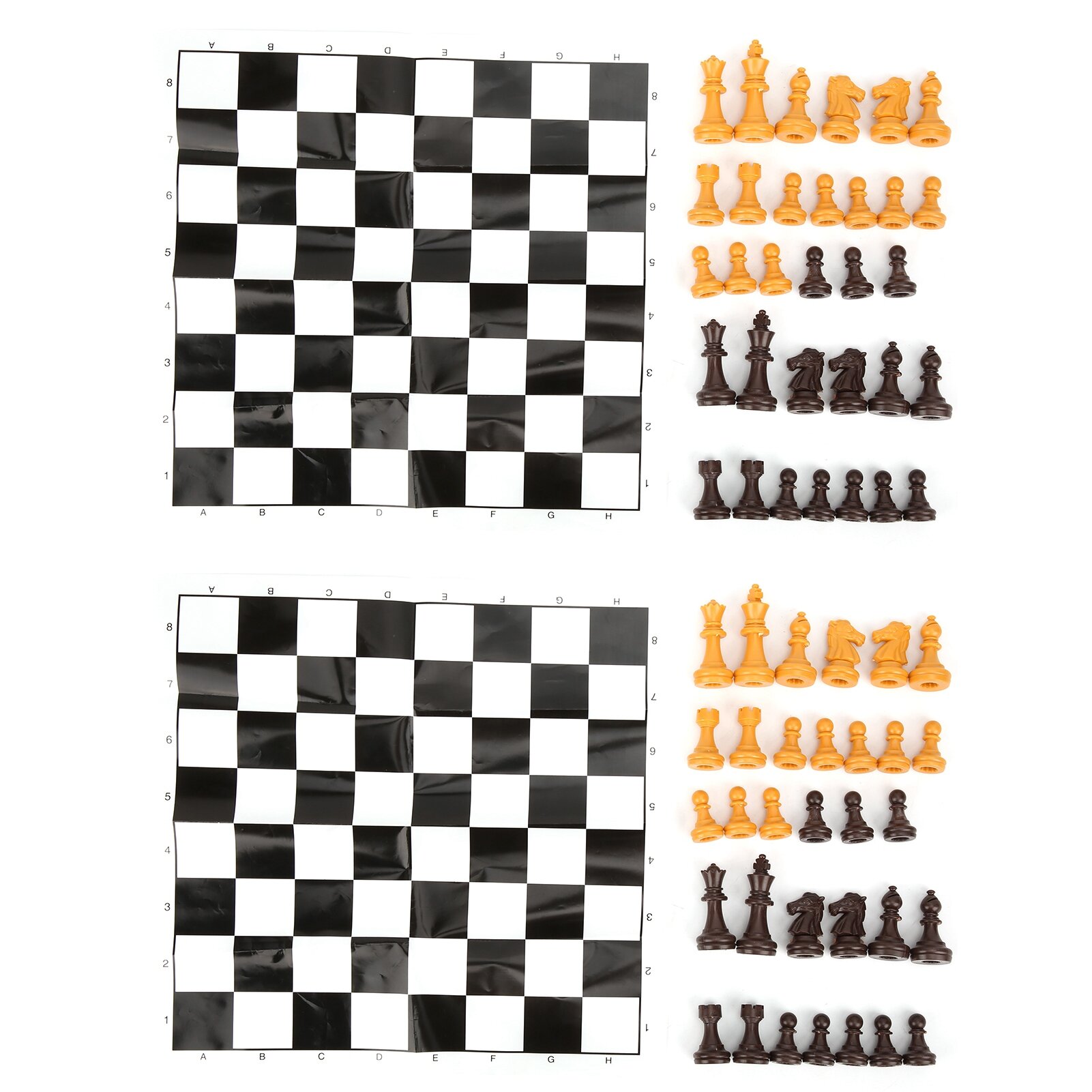 2 Set Chess Game Pieces Portable Children Adult Playing Toy