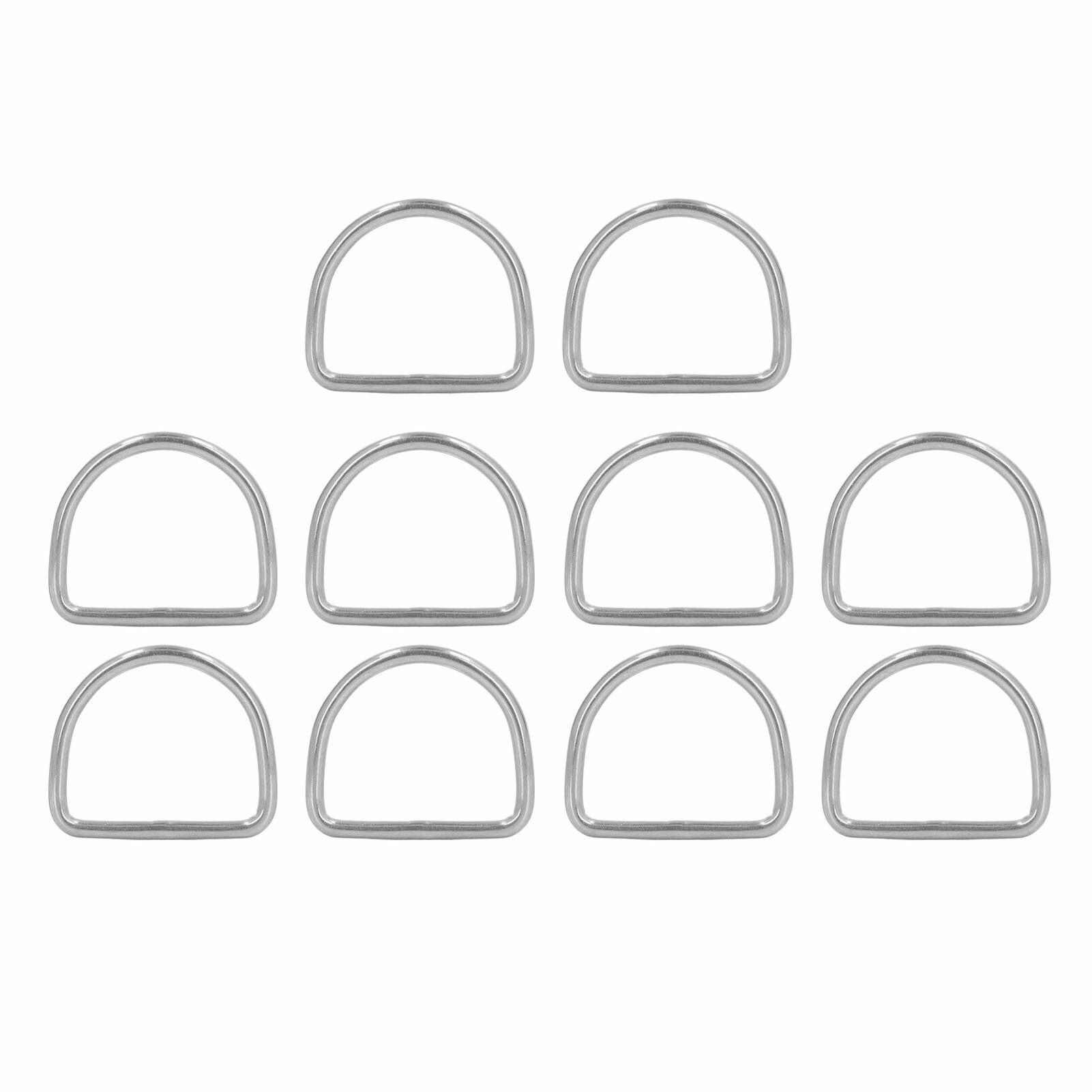 10Pcs 316 Stainless Steel D Rings 3mm Seamless Welding Half Round Surfboard Kayak Accessories 25x18x3MM