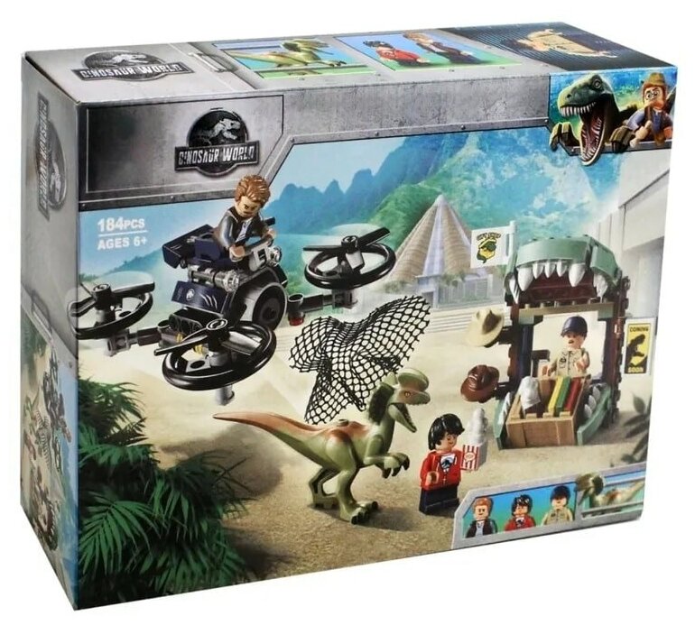 Конструктор/ Мир Юрского периода/ Побег дилофозавра/ 184 деталей / 11334/ для ребенка