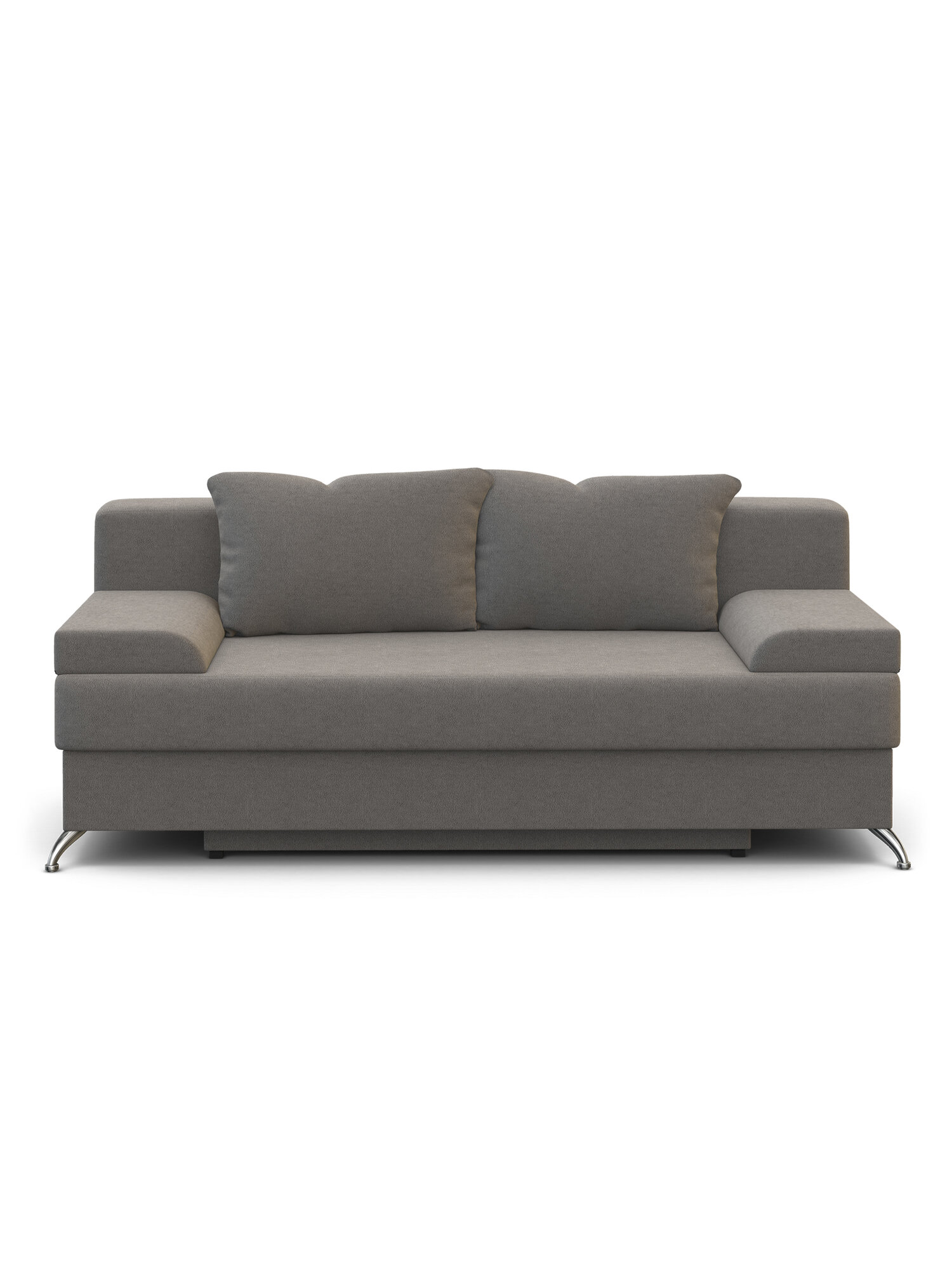 Диван Лайт 130х190 см, прямой, раскладной, еврокнижка, с подушками, велюр, цвет серый