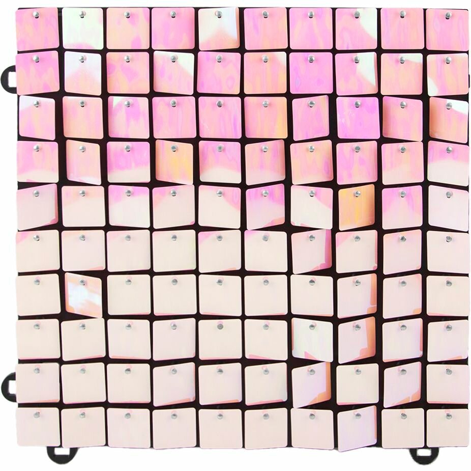 Панель декоративная Волна веселья Пайетки, Жемчужный перелив, 30х30 см, цвет розовый Перламутр