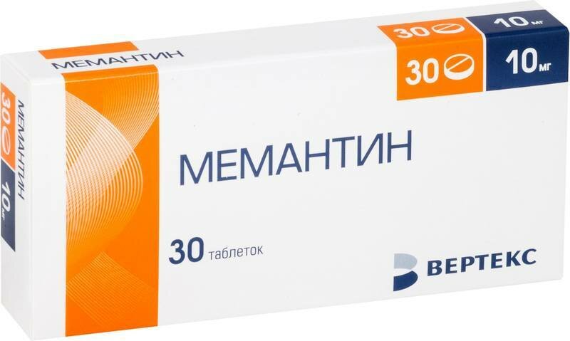 Мемантин-Вертекс, таблетки покрытые пленочной оболочкой 10 мг, 30 шт.