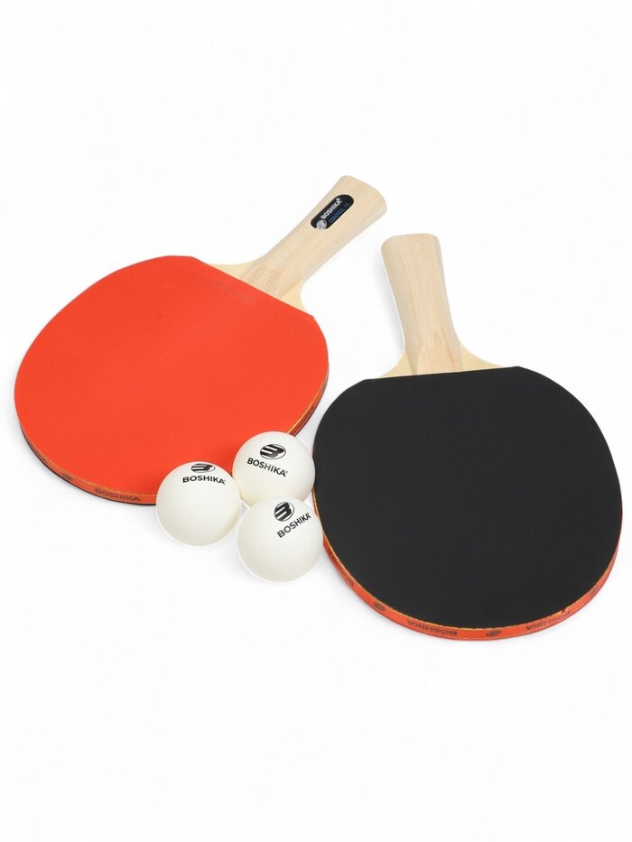 Набор для настольного тенниса BOSHIKA Control 10: 2 ракетки,3 мяча, губка 1.5 мм, коническая ручка
