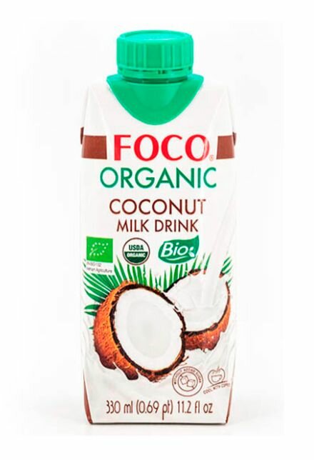 Кокосовый напиток FOCO "ORGANIC", без сахара, тетрапак, 0,33 л