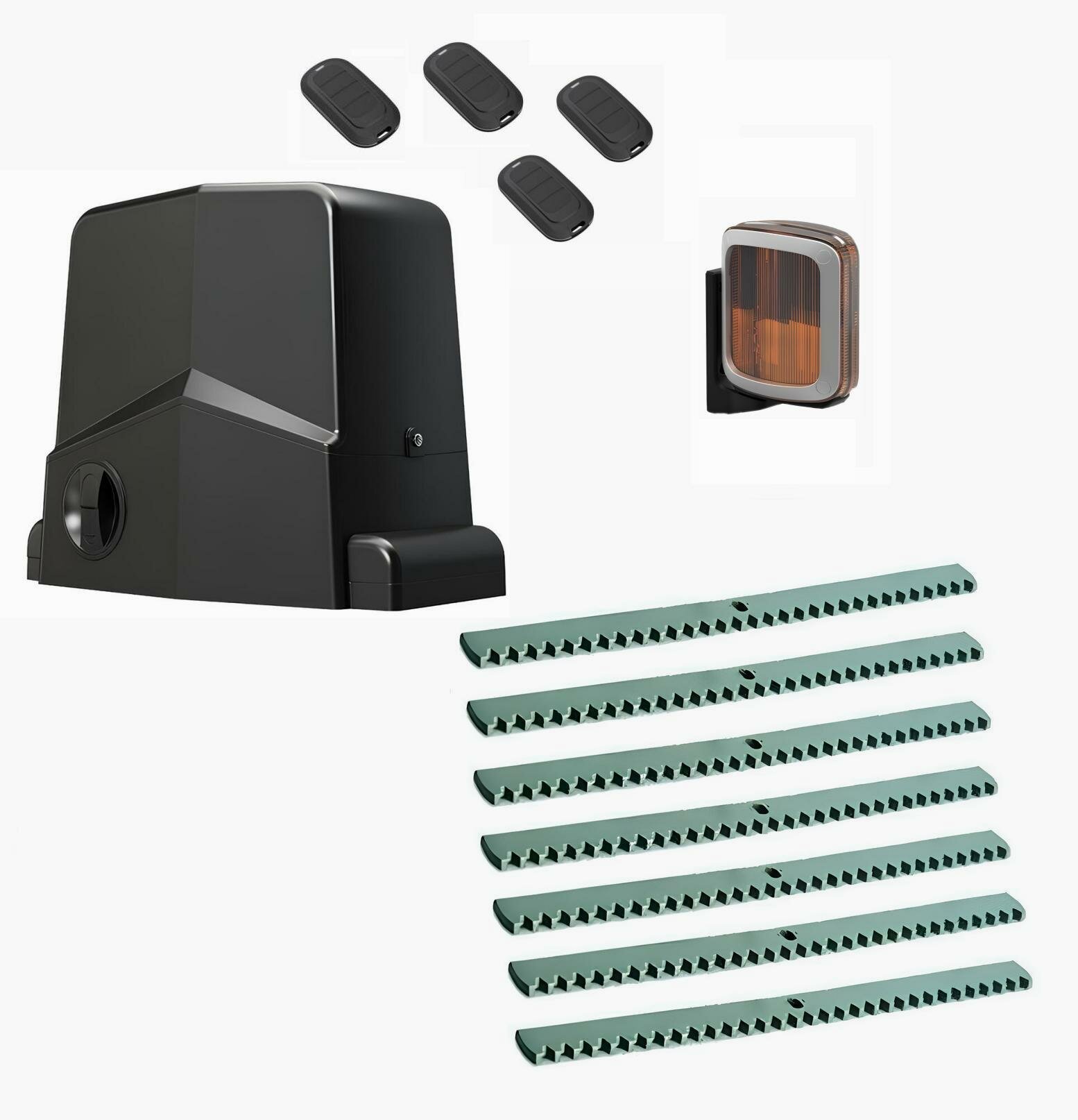 Автоматика для откатных ворот ARW-1000MKIT LA7-T4, комплект: привод, сигнальная лампа, 4 пульта, 7 реек