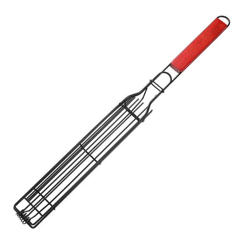 Круглая роликовая корзина для гриля из нержавеющей стали сетка для барбекю, овощей, рыбы и картофеля фри（1 шт.）