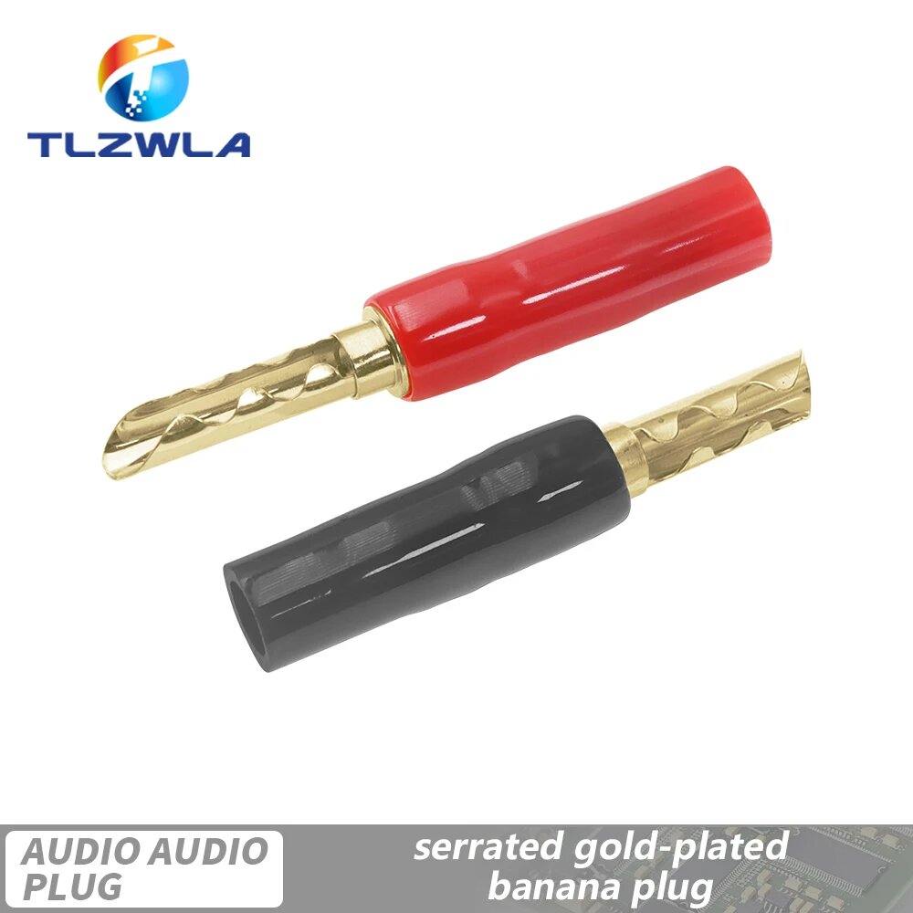 Банановые разъемы золотистые, 4шт, Sawtooth Type