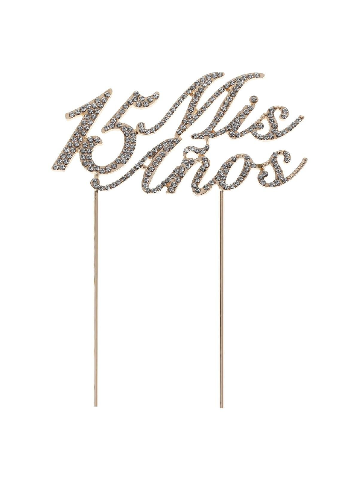 Сверкающая блестящая фигурка в виде цифры 15 с буквами Mis Anos для чашки из сплава со стразами