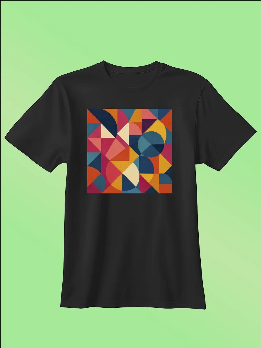 Футболка абстракция с фигурами