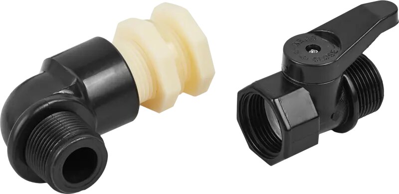 Набор для врезки в бочку Boutte 3/4 (штуцер, угол, кран)