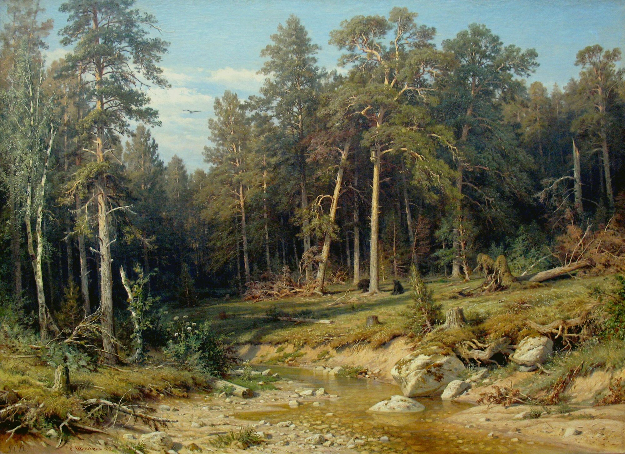 Картина Ивана Шишкина Сосновый бор. Мачтовый лес в Вятской губернии 80х58 см