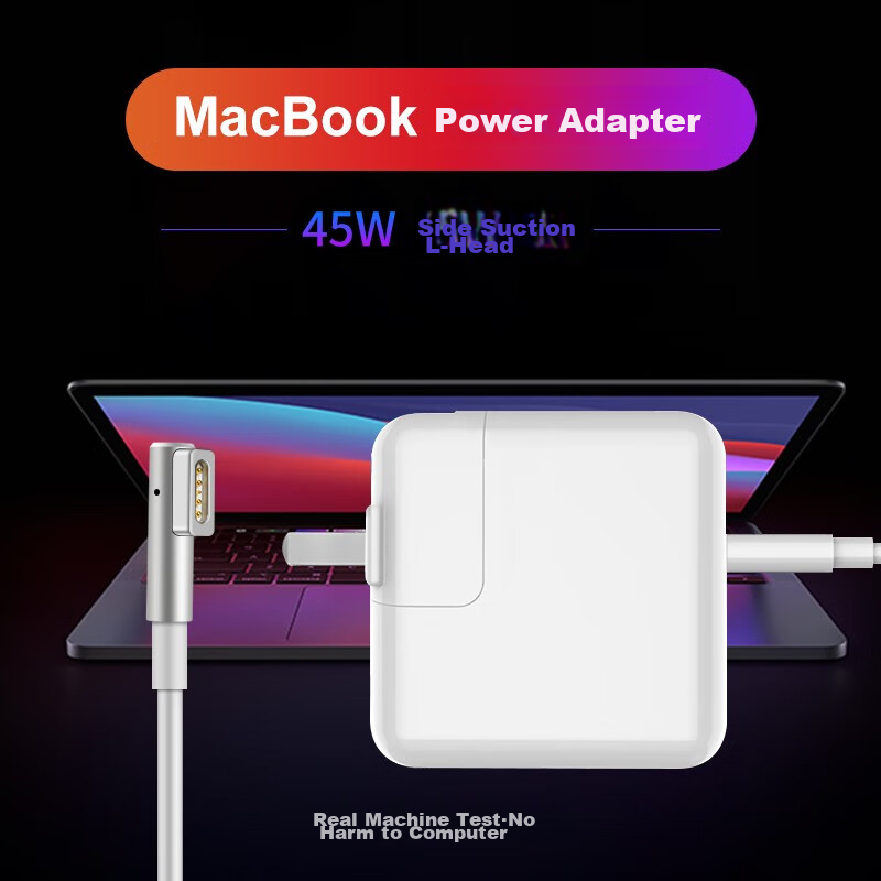 Mugu Apple Laptop Charger 45W Curved/L Head, Laptop Power Adapter, Compatible with MacBook Air A1369 A1370 A1374 A1304 And Other Models