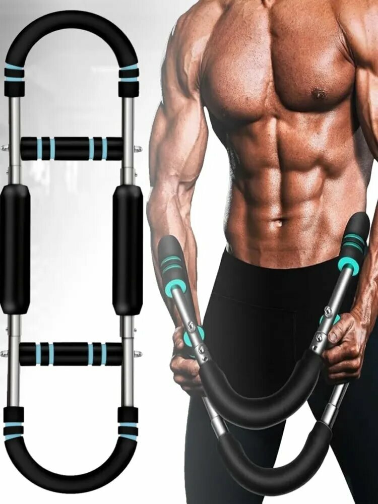 Тренажер для кисти STATBK - Складной эспандер для груди и рук, регулируемое сопротивление 18-45 кг, многофункциональный тренажер для дома, зала и путешествий (черно-зеленый)