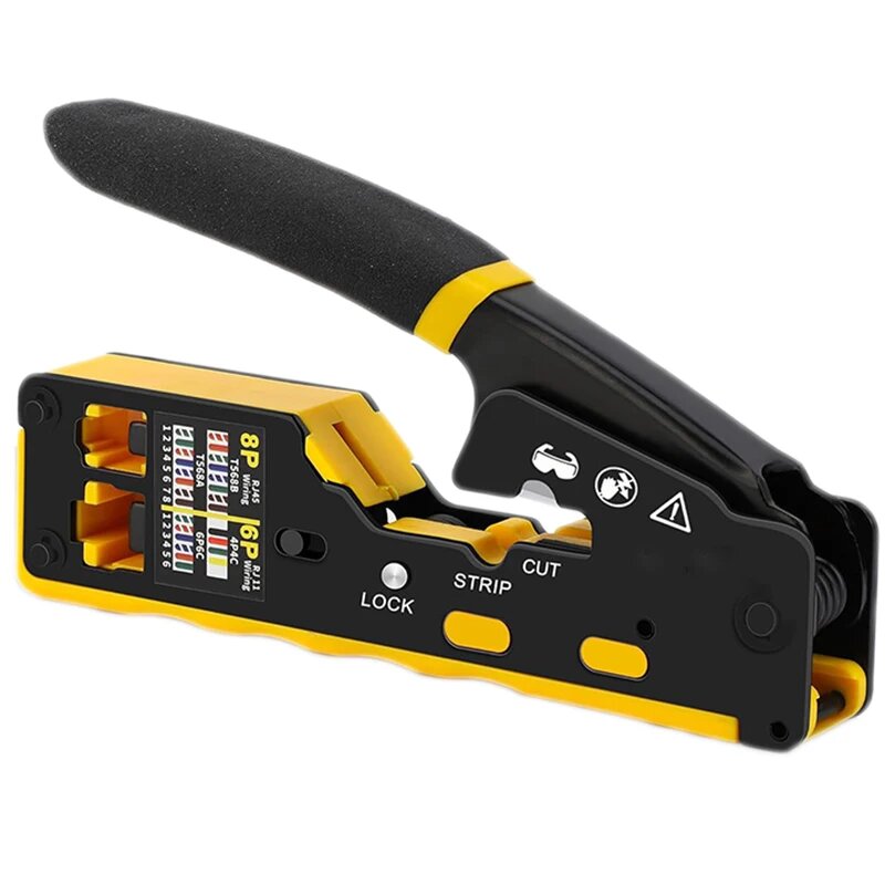 Обжимной инструмент SHOYEE для кабелей Cat5 Cat5e Cat6 yellow