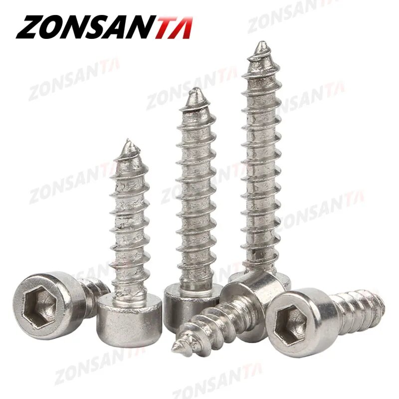 Саморезы ZONSANTA черные шестигранные M2-M6 8.8 M3.5X16mm(50PCS), Nickel Zinc Plated