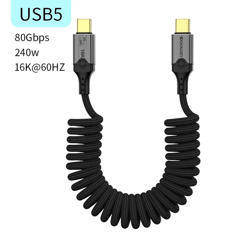 Thunderbolt 5 Type-C кабель для MacBook Pro 2025/Dell XPS