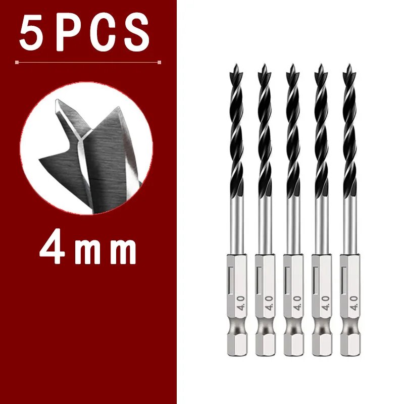 Набор сверл для дерева ZeXinChen 3/4/5/6/7/8/10 мм 5PCS 4mm