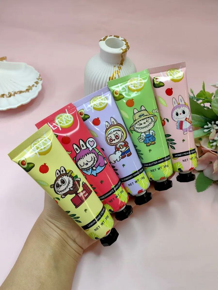 Набор кремов для рук "Лабубу", 5шт, ароматные фруктовые, увлажнение, питание