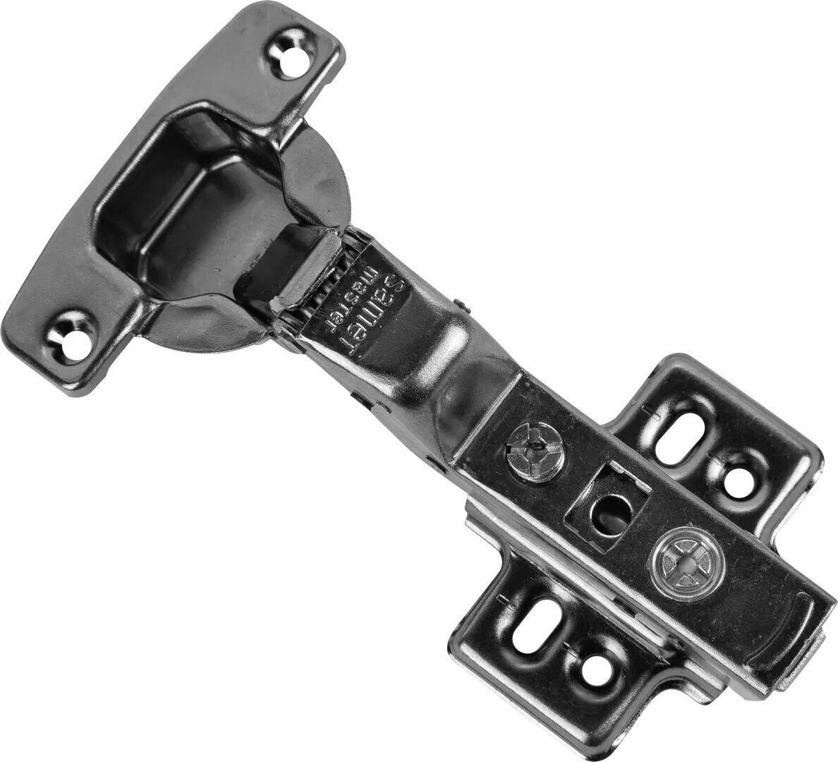 Петля мебельная вкладная с доводчиком Samet Master Black 95° с изгибом 18 мм