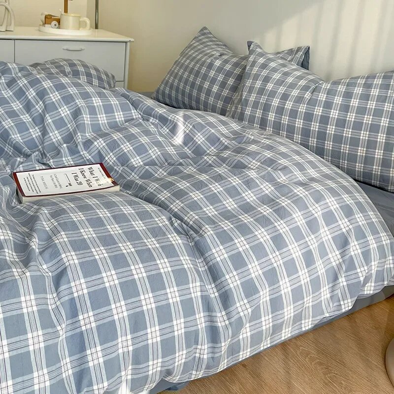 DZQ Комплект постельного белья из полиэстера для детей 4 шт, Twin 4pcs 150x200cm, Телевизор с кровати Лист, Голубой