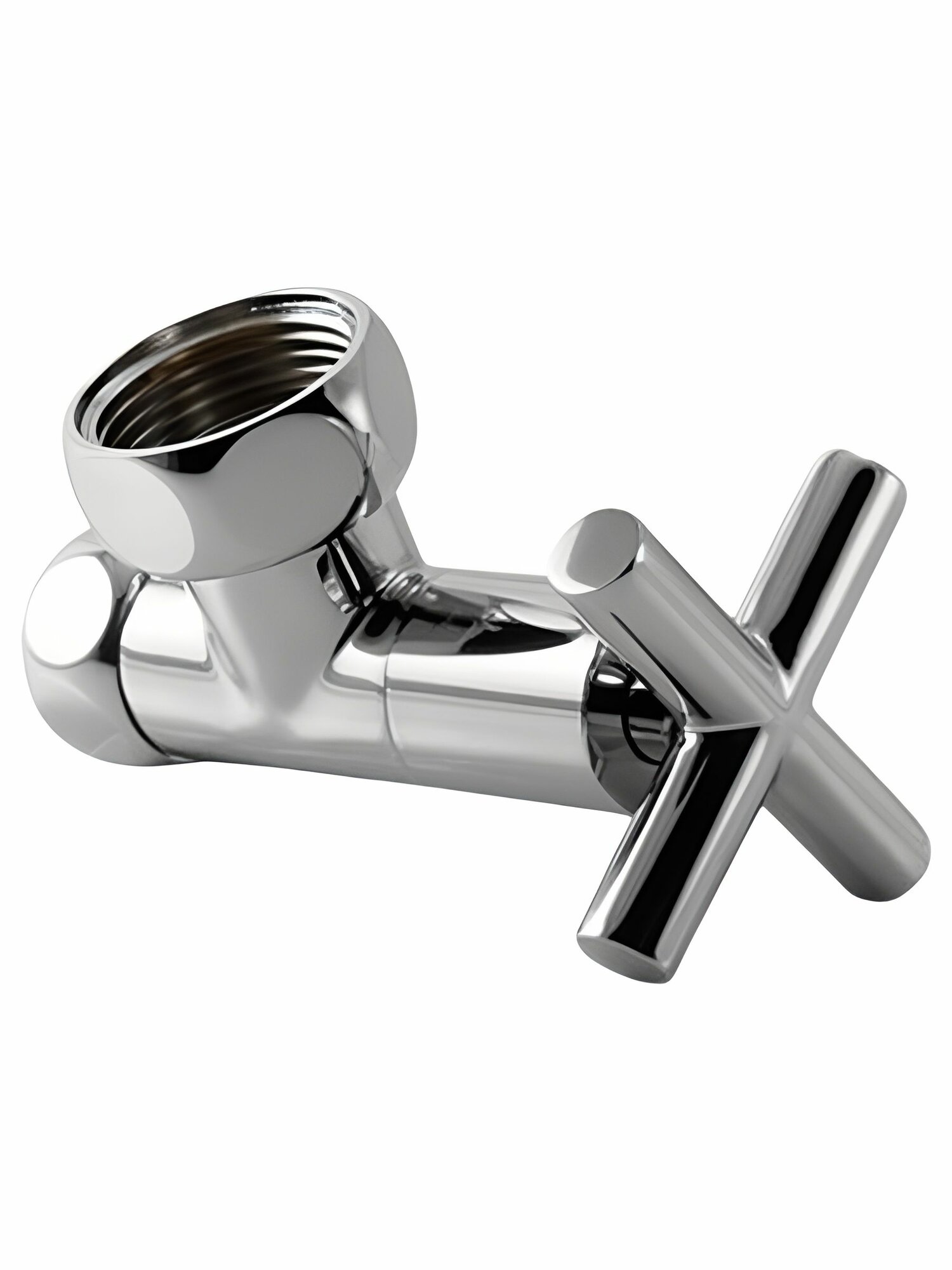 Вентиль запорный угловой 3/4"x 1"ММ, хром. для п/с Крест