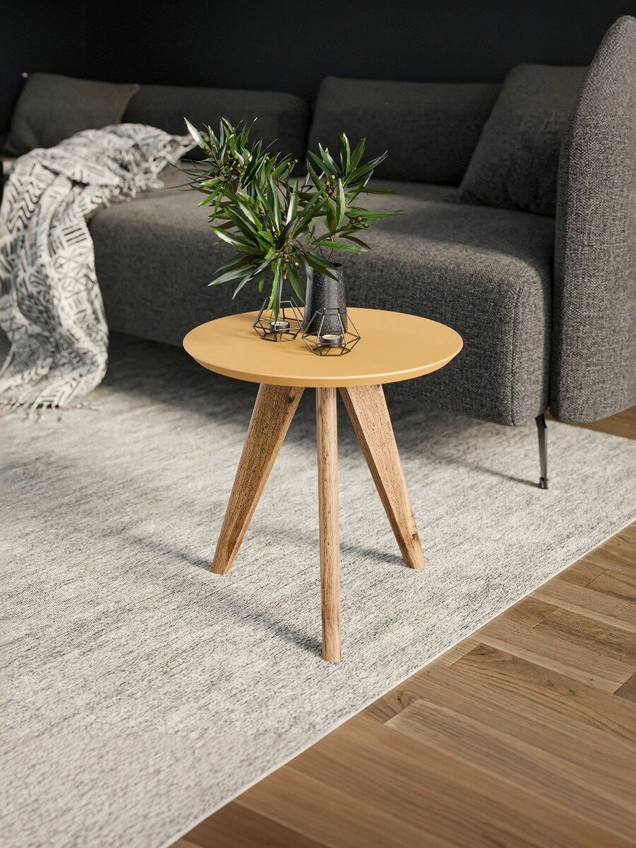 Журнальный стол Любимый Дом Тип 8 H 350, 35 х 35 х 35 см, Шафран Софт / Дуб Вотан