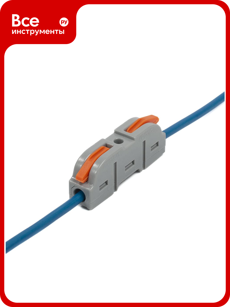 Проходная клемма КВТ СМК 222-2411 87635, Моножильных и многожильных тонкопроволочных