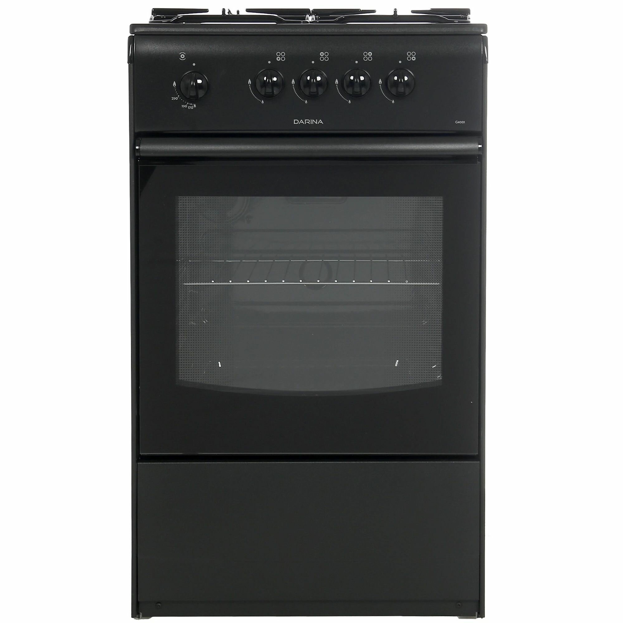 Газовая плита DARINA "G 4001 At", цвет черный, эмалированная рабочая поверхность