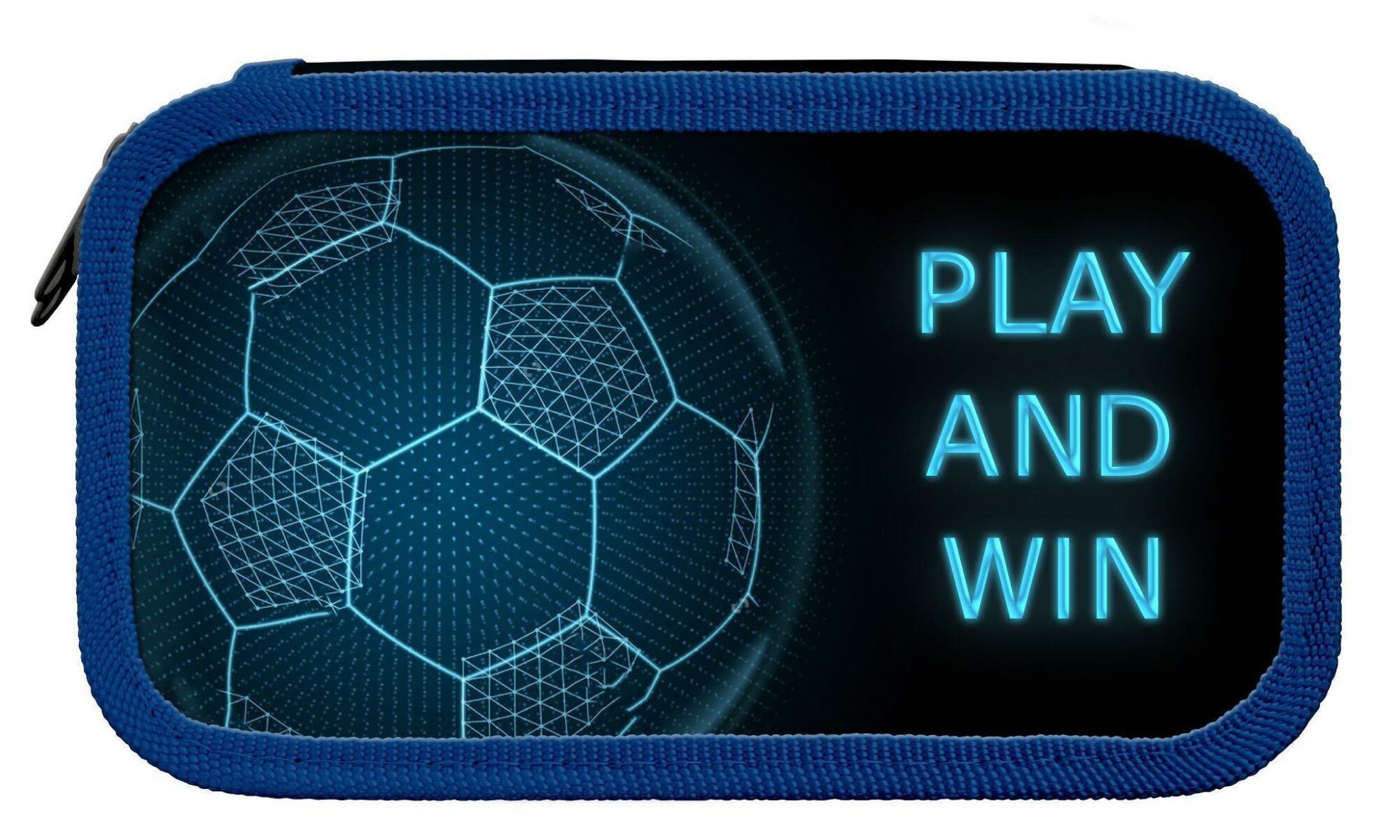 Пенал двухсекционны Schoolformat звезда футбола 190х105х35 мм, сини ламинированны картон