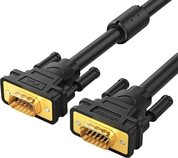 Кабель UGREEN VG101 (11634) VGA Male to Male Cable. Длина 15 м. Цвет: черный