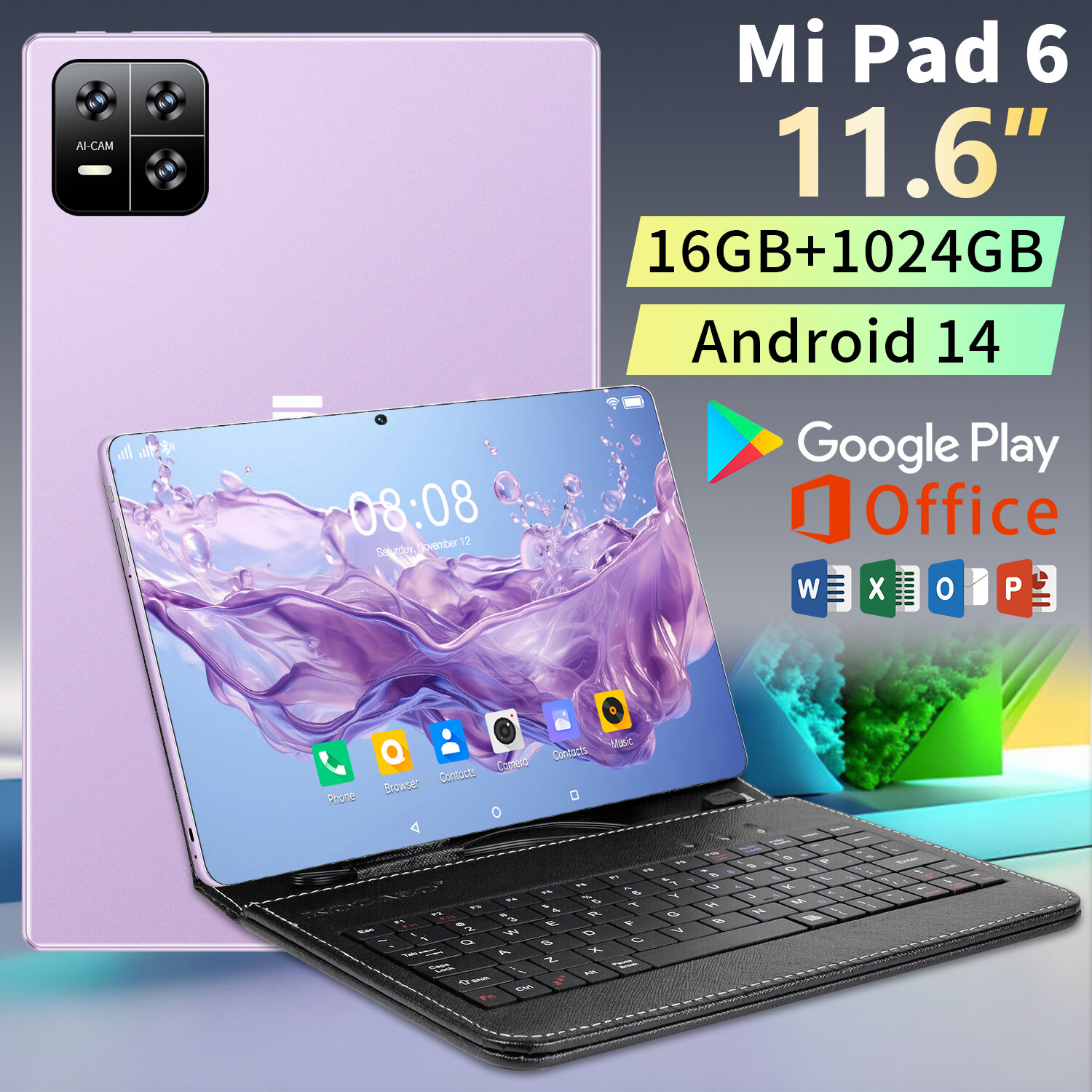 Планшет Mi Pad6 16+1 ТБ, Android 14, с клавиатурой. Лучший выбор для планшетов.