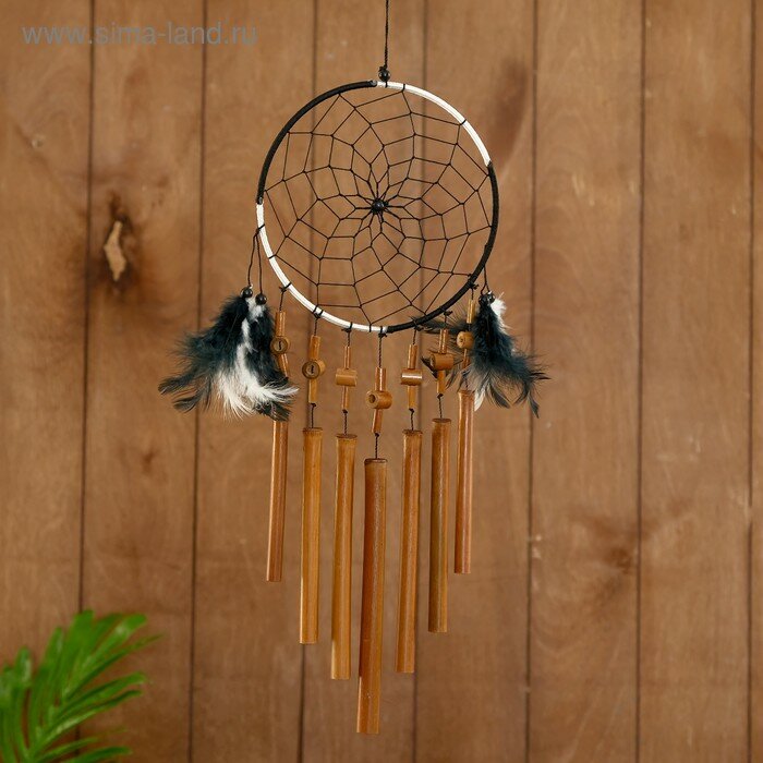 Музыка ветра "Ловец снов" бамбук 16х1х55 см микс