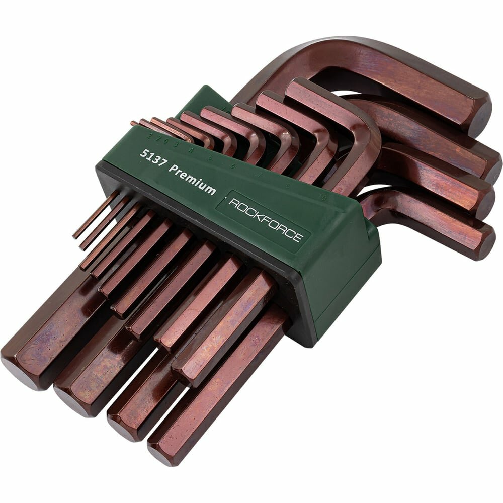 Набор Г-образных 6-гранных ключей Rockforce 2, 2.5, 3-8, 10, 12, 14, 17, 19 мм, 13 предметов RF-5137 PREMIUM(61351)