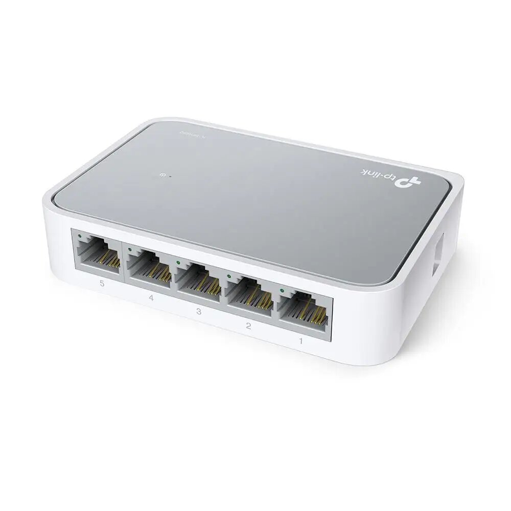 Коммутатор TP-LINK TL-SF1005D, 5-портовый, настольный, 10/100 Мбит/с, белый — фото 1