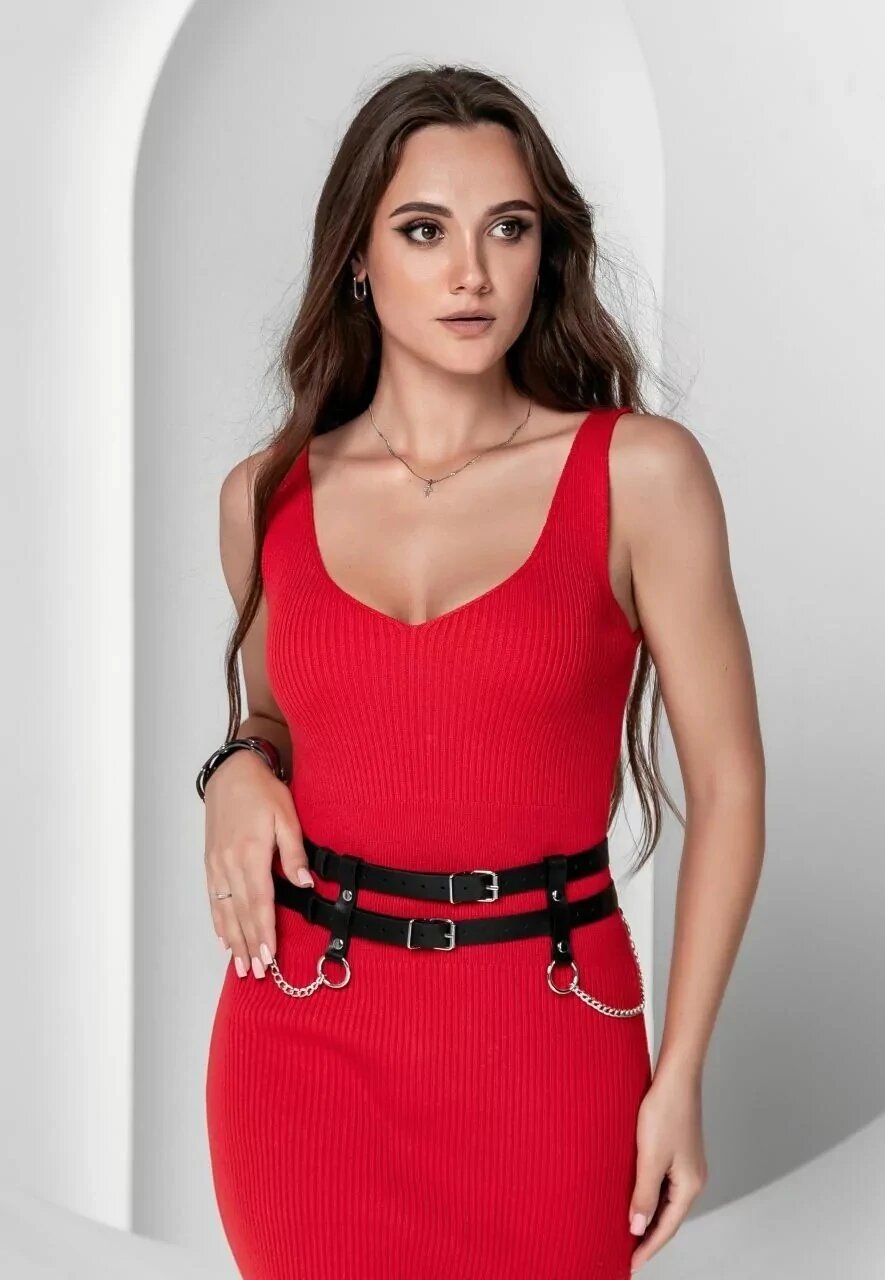 Баска Reya, с кружевом, натуральная кожа, женская, черный, размер S/M